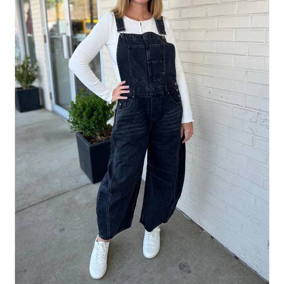 Miss Love | Jeans | New Miss Love Darla Barrel Wide Leg Overalls In ...